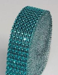 strassz dekorszalag 3 cm *4,5 m - türkiz (031) - Esküvői dekoráció ...