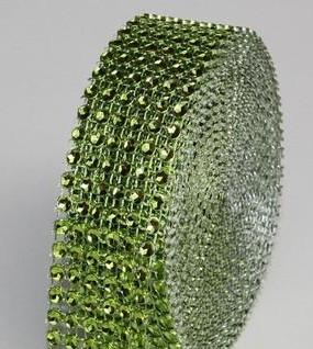 strassz dekorszalag 3 cm *4,5 m - zöld (048) - Esküvői dekoráció, party ...